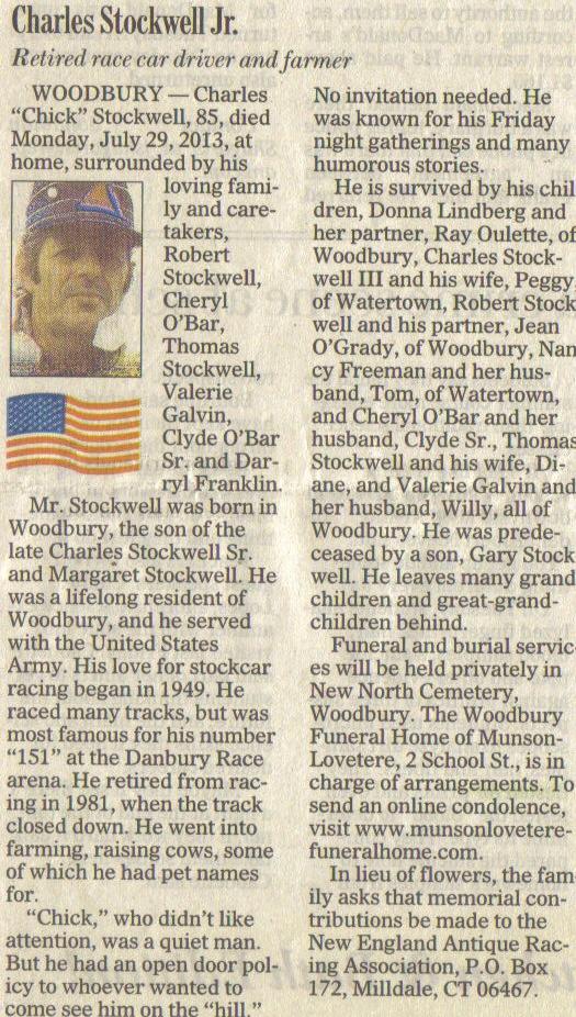 CHARLES ‘CHICK’ STOCKWELL JR. RIP – Dover Drag Strip